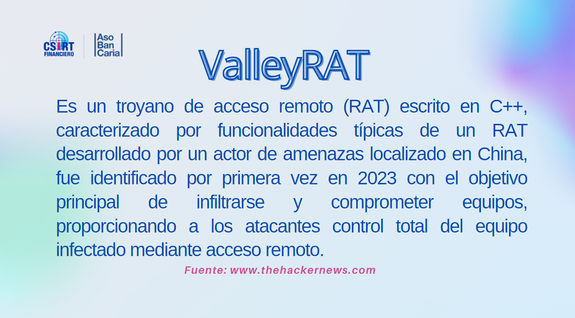 NUEVA CAMPAÑA DISTRIBUYE VARIANTE DE VALLEYRAT — CSIRT - Financiero ...